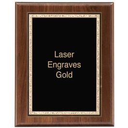 Border Series Walnut Plaque with Plate, 9" x 12"