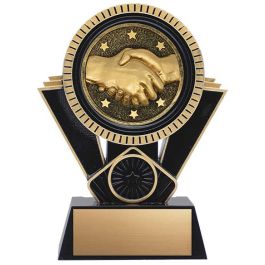 Apex Handshake/Sportsmanship Trophy, 6" Black and Gold
