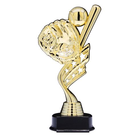 Helix Series Gold Baseball Trophy with Stars, 8.5"