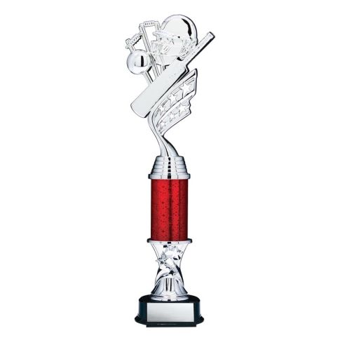 Helix Series Silver Trophy with Stars Column, 14"