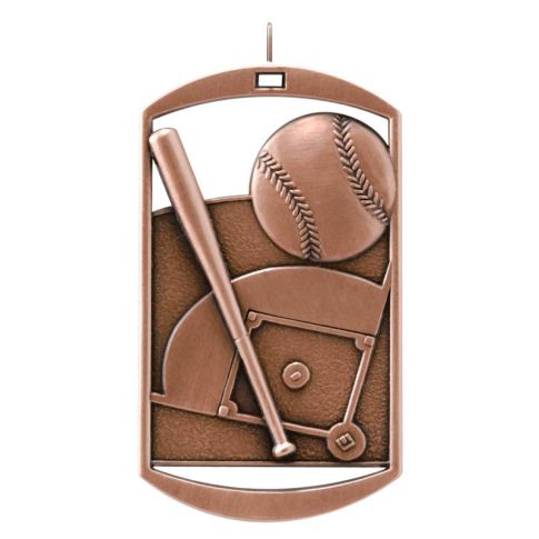 MEDAL DOG TAG BASEBALL BRONZE